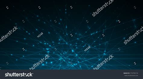 Neural Network Concept Connected Cells Links Stock Vector Royalty Free