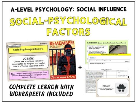 A Level Psychology Social Influence Topic Complete Topic Teaching