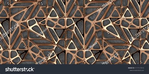 D Gold Metal Lattice Grid On Stock Illustration Shutterstock