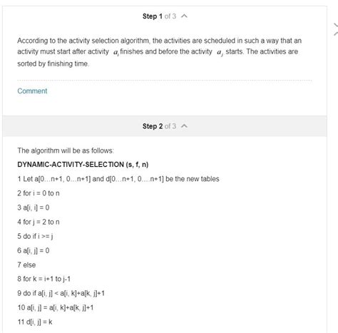 Solved Refer To The Basic Activity Selection Problem Section Chegg Com
