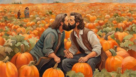 Gay Love In The Pumkin Patch 2 Norman Rockwell Style Ai Generated
