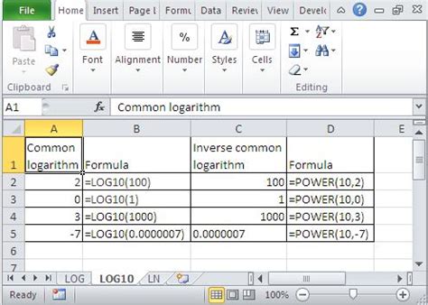 How To Calculate Logarithms And Inverse Logarithms In Excel Best Excel Tutorial