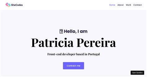 Portfolio Project Header Codesandbox