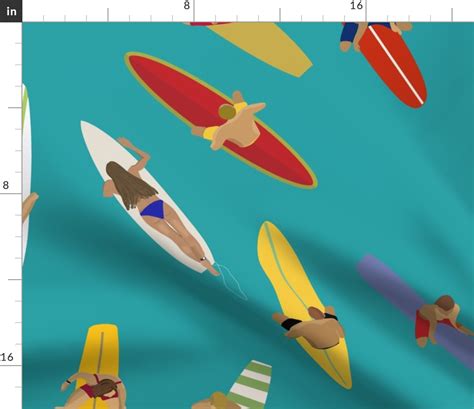 Paddle Out Large Scale Fabric Spoonflower