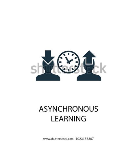 Asynchronous Learning Icon Simple Element Illustration Stock Vector
