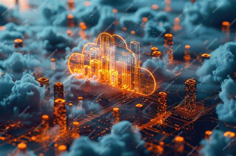 Glowing Cloud Computing Data Center With Advanced Digital Infrastructure Generated Ai Premium
