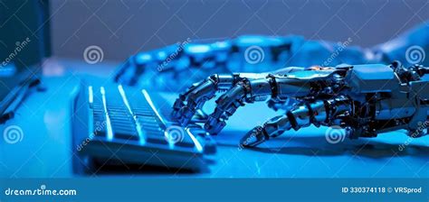 Humans Collaborate With Robots Machinery And Robotic Arms Operate In