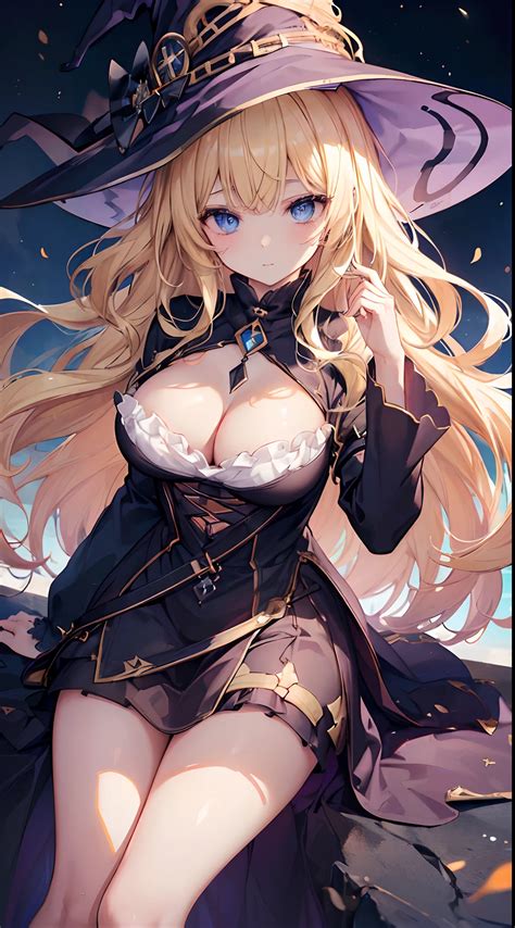 A Woman In A Witch Costume With A Hat And A Dress Seaart Ai