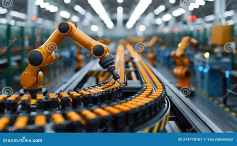 Robotic Precision In Automated Production Line Concept Robotic Arms