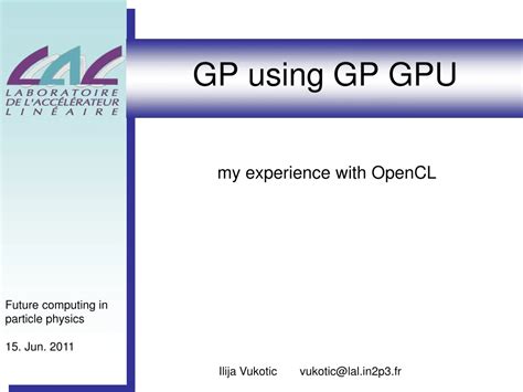 ppt opencl in gpu computing for particle physics research powerpoint