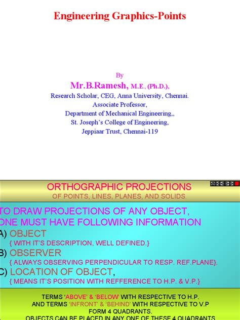 Engineering Graphics Points Pdf Cartesian Coordinate System Geometry