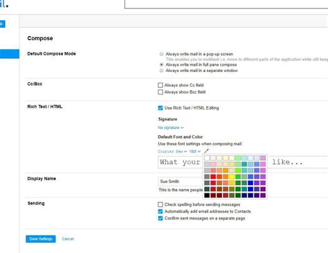 Change The Default Mail Font In AOL Mail