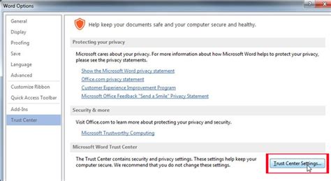 Instructions To Turn Off Protected View Feature In Office