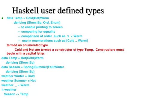 Ppt Haskell User Defined Types Powerpoint Presentation Free Download