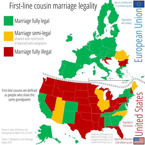 First Line Cousin Marriage Legality Across The Us Maps On The Web
