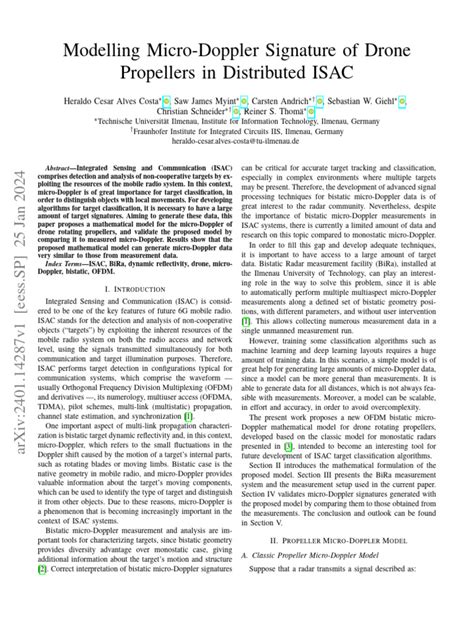 Modelling Micro Doppler Signature Of Drone Propellers In Distributed Isac Pdf