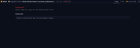 Huggingface Projectsdeep Reinforcement Learning Leaderboard · 🚩 Report Not Working
