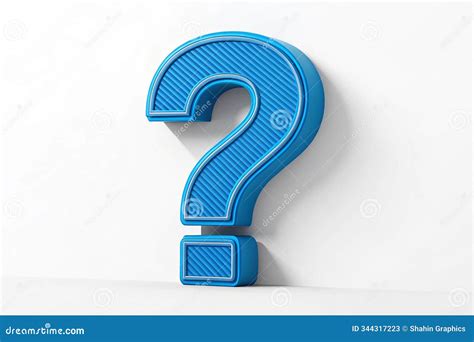 Realistic 3d Blue Question Mark Illustration Stock Illustration
