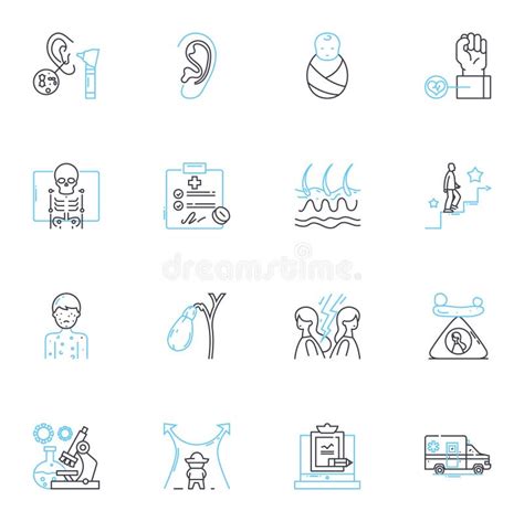 Genetic Condition Linear Icons Set Mutation Chromosome Inheritance