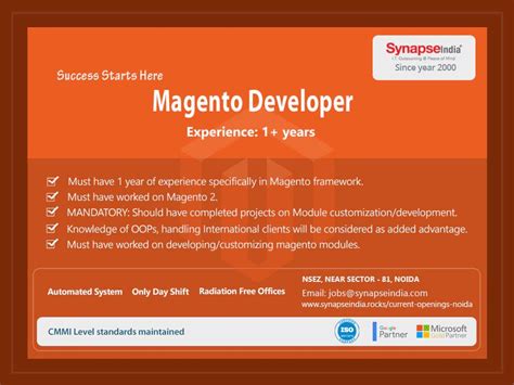 Synapseindia Is Hiring For Magento Developer Current Job Job
