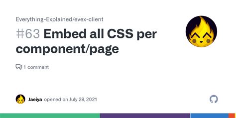 Embed All Css Per Componentpage · Issue 63 · Everything Explained