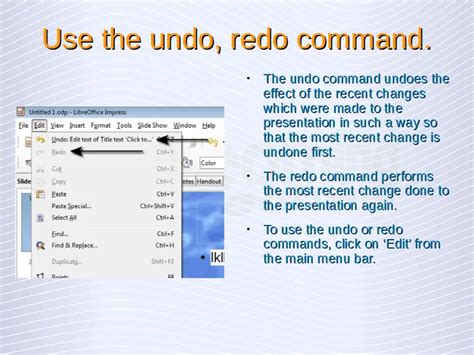 Understanding Presentations Delete Undo Redo Text