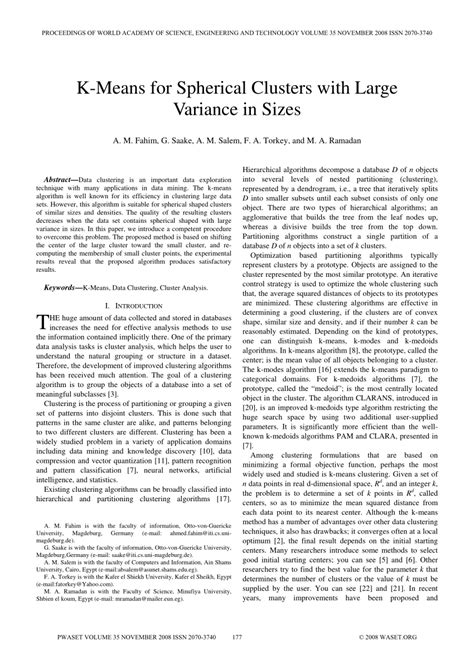 Pdf K Means For Spherical Clusters With Large Variance In Sizes