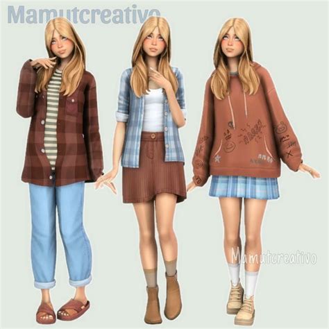 Sim By Mamutcreativo Hair By Twistedcat Sims 4 Clothing Cute Sims 4