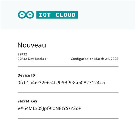 Arduino Device Secret Key Nouveau Pdf