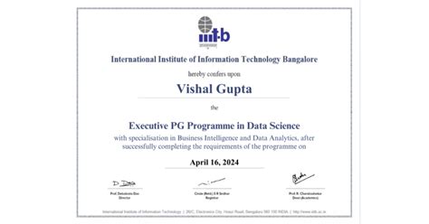 Vishal Gupta On Linkedin Executive Pg Programme In Data Sciencemarch 2023iiit B And Upgraddata
