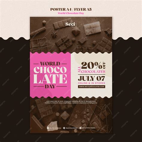 세계 초콜릿의 날 축하 포스터 템플릿 무료 Psd 파일