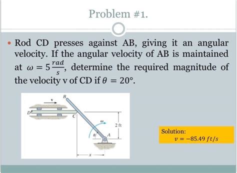 Solved Rod Cd Presses Against Ab Giving It An Angular