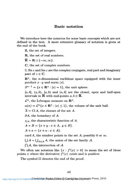 Geometry Of Sets And Measures In Euclidean Spaces Basic Notation Pdf