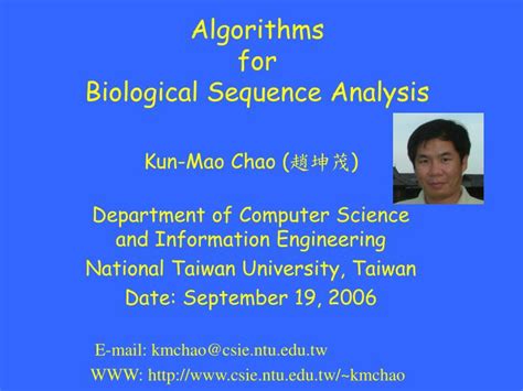 Ppt Algorithms For Biological Sequence Analysis Powerpoint Presentation Id627182