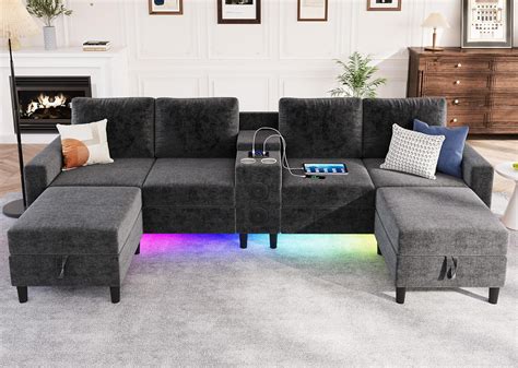 Zsdt Sectional Couches For Living Room 6 Seat Sectional