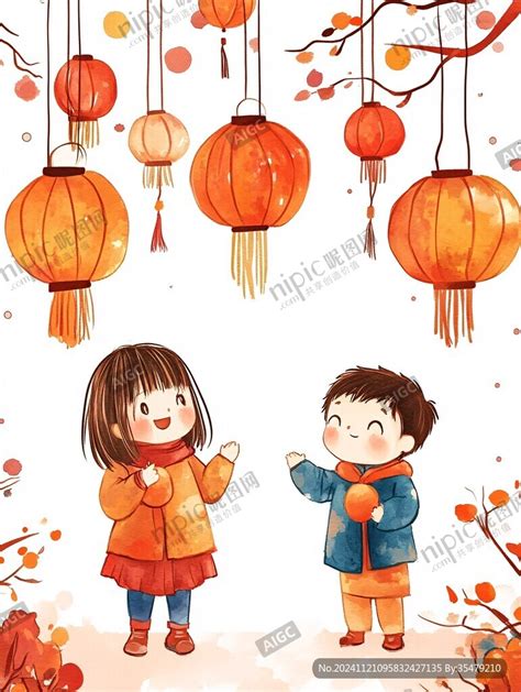 Ai创作图拿灯笼的小伙伴 拜年男孩女孩 小孩点爆竹插画 元宵节赏花灯插画海报 红灯笼插画 元宵节看灯素材 过年人物小孩 新年春节手绘插画 手绘插画年味春节 春节儿童放鞭炮贺图 新年情侣插画 拿