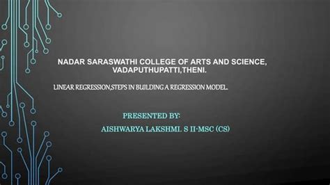 Machine Learning Linear Regression Pptx