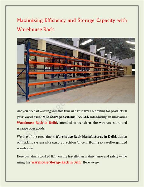 ppt maximizing efficiency and storage capacity with warehouse rack