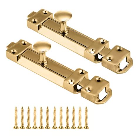Pack Of 2 Brass Sliding Door Lock Door Bolts For Internal Doors 100mm