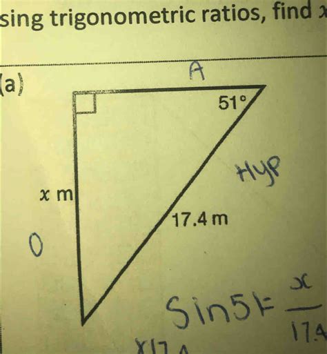 Solved Sing Trigonometric Ratios Find 3 A Algebra