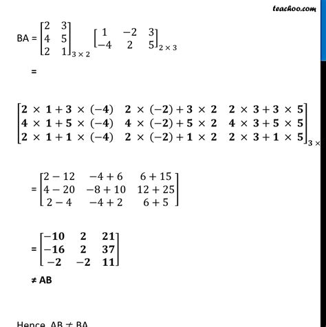 Example 13 Find AB BA Show That AB Not BA A 1 2 3