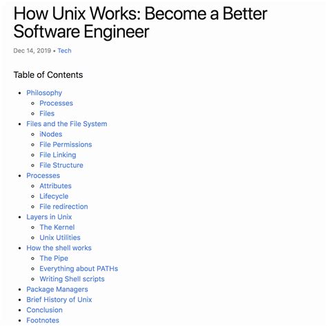 How Unix Works Become A Better Software Engineer Unixhtml Unix Linux