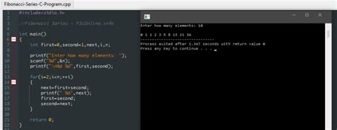 Fibonacci Series C Program