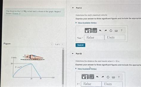 Solved The Thrust On The 32 Mg Rockel Sled Is Shown In The