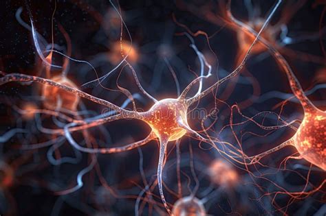 Neuron Cells On Abstract Background Neural Connections In The Human