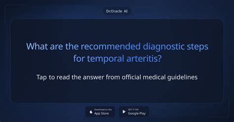 What Are The Recommended Diagnostic Steps For Temporal Arteritis