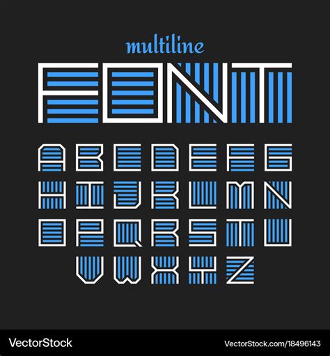 Bold Multiline Font Royalty Free Vector Image VectorStock