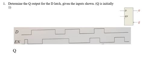 solved 1 determine the q output for the d latch given the