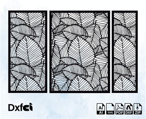 Tree Leaf Svg Dxf Files Laser Cut Decor Wallart Leaf Panel Pattern Wallart Etsy