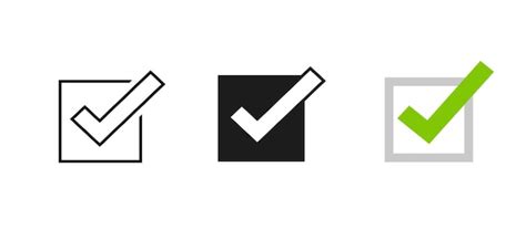 Premium Vector Check Box Icon Square Or Done Check Mark Tick Flat And Line Outline Stroke